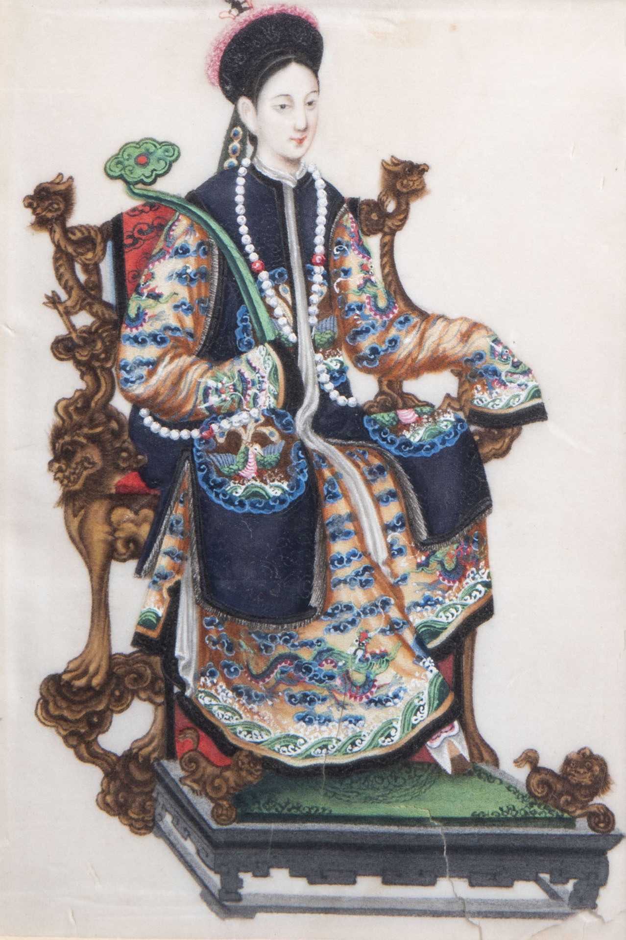 Canton school, China, ca. 1900, ink and colour on pith paper: Ten ...