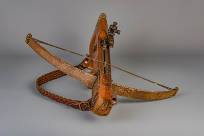 An exceptional collection of four crossbows in the medieval manner ...