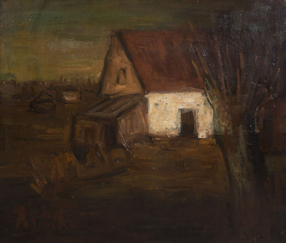 Constant Permeke (1886-1952): Landschap met boerderij, olie op doek ...